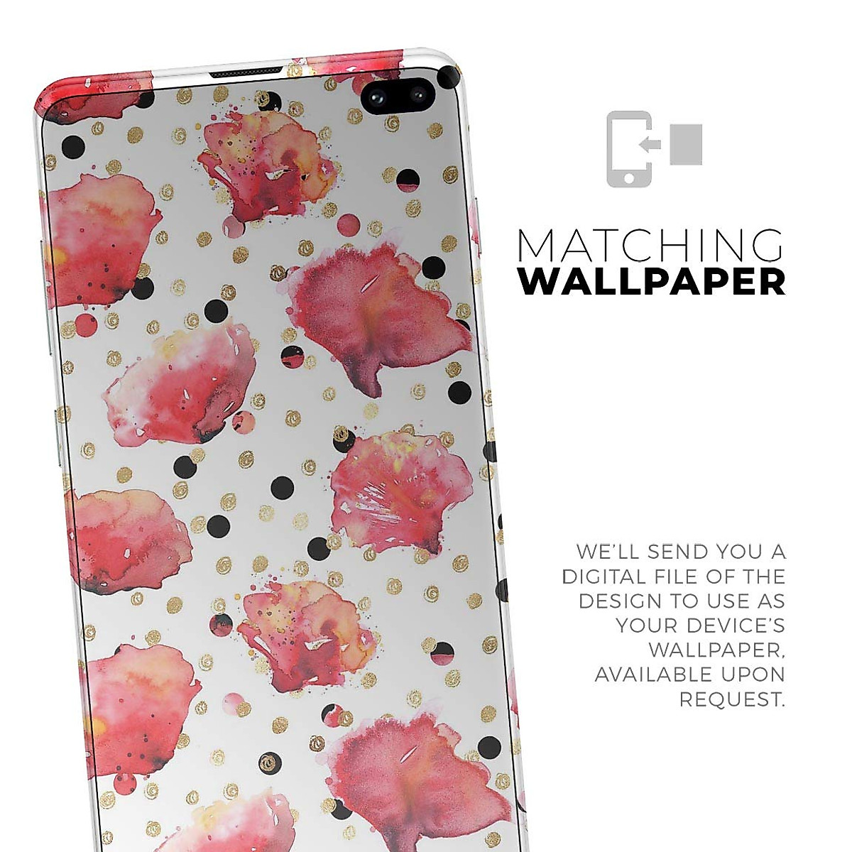 DesignSkinz Karamfila Watercolo Poppies V4 Protective Vinyl Decal Wrap Skin Cover Compatible with The Samsung Galaxy S20 (Screen Trim & Back Glass Skin)