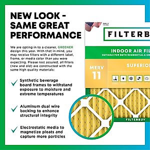 Filterbuy 20x23x1 Air Filter MERV 11 Allergen Defense (4-Pack), Pleated HVAC AC Furnace Air Filters Replacement (Actual Size: 19.50 x 22.50 x 0.75 Inches)