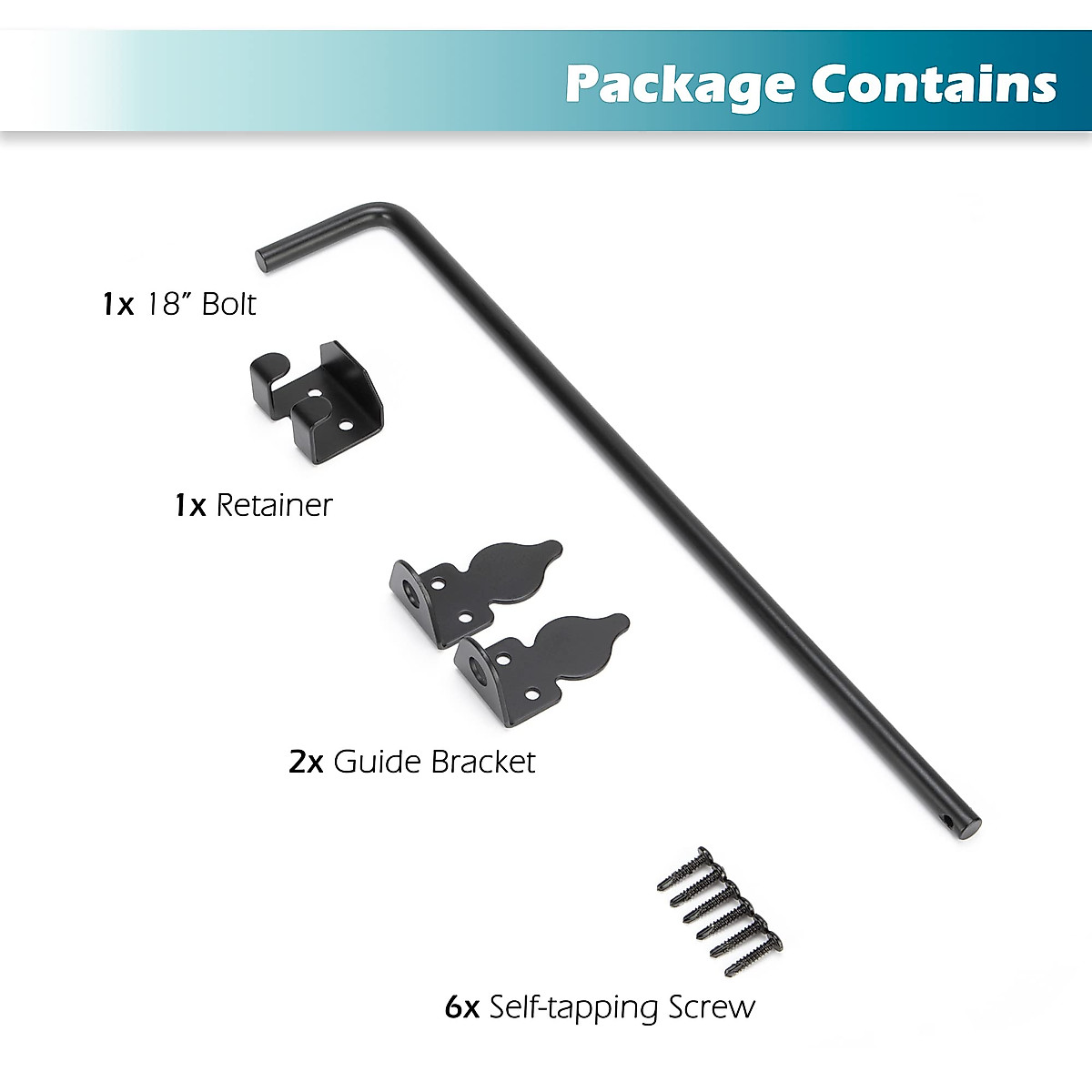 YONSIN 18" Cane Bolt Heavy Duty Drop Rod Gate Stopper Hardware, Black Finish