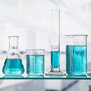 Yarlung 6 Pack Glass Beakers Set, Graduated Measuring Beakers Thick Boro 3.3, Griffin Low Form 25/50/100/250/500/1000ml