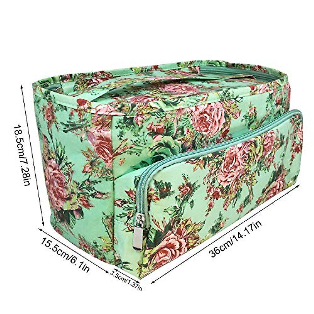 Weabetfu Knitting Bag Large Size,Yarn Storage Organizer Tote Bag Holder Case Cuboid with Zipper Closure and Pocket for Knitting Needles Crochet Hooks Project Accessories,Easy to Carry(Up to 14 Inch)