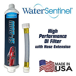 WaterSentinel SF-20W Spotless Car Wash Inline Deionized Water Garden Hose Water Filter & Extension Adapter for RV, Boat, Marine, Motorcycle, Home, Windows, Spot Free Wash, Solar Panels