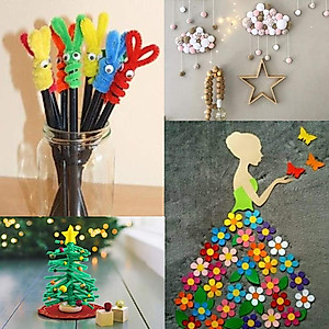 INFLORAL 1600+ Set Decorative toy mobiles and plush toys for Children made of felt/Bendable toys for Kids - Craft Accessories for Toddlers Googly Eyes Pipe Cleaners Poms Feathers Buttons Sequins