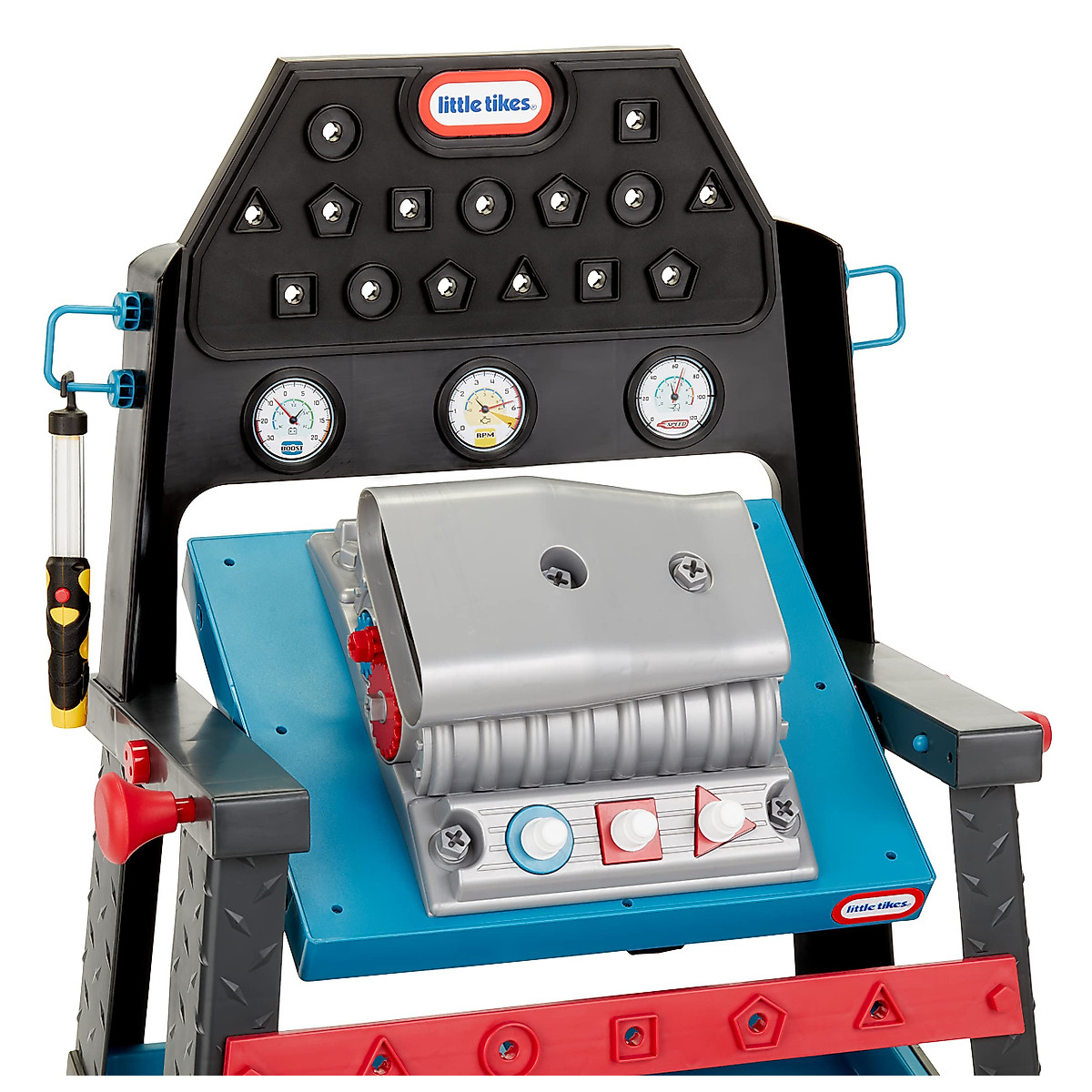 Little Tikes 2-in-1 Buildin' to Learn Motor/Wood Shop Auto and Wood Workshop with 50+ Realistic Accessories Kids 3+