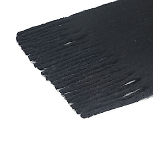 SUNDSGT Big Scarf Coloured Oversized Tassel Soft Fall Winter Thick Scarf Warm Shawl Women (Black)