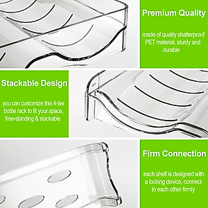 Water Bottle Organizer for Stanley 30 oz Tumbler, Water Bottle Holder for Cabinet, 4 Tier Stackable Water Bottle Storage Rack, Wine Bottle Tumbler Organizer Kitchen Organization - Hold 16 Bottles