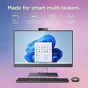 Lenovo IdeaCentre AIO 5i - 2022 - All-in-One Desktop - 27" QHD Touch Display - 5MP + IR Camera - Windows 11 Home - 8GB Memory - 256 GB Storage - Intel Core i7-12700H - Mouse & Keyboard Included