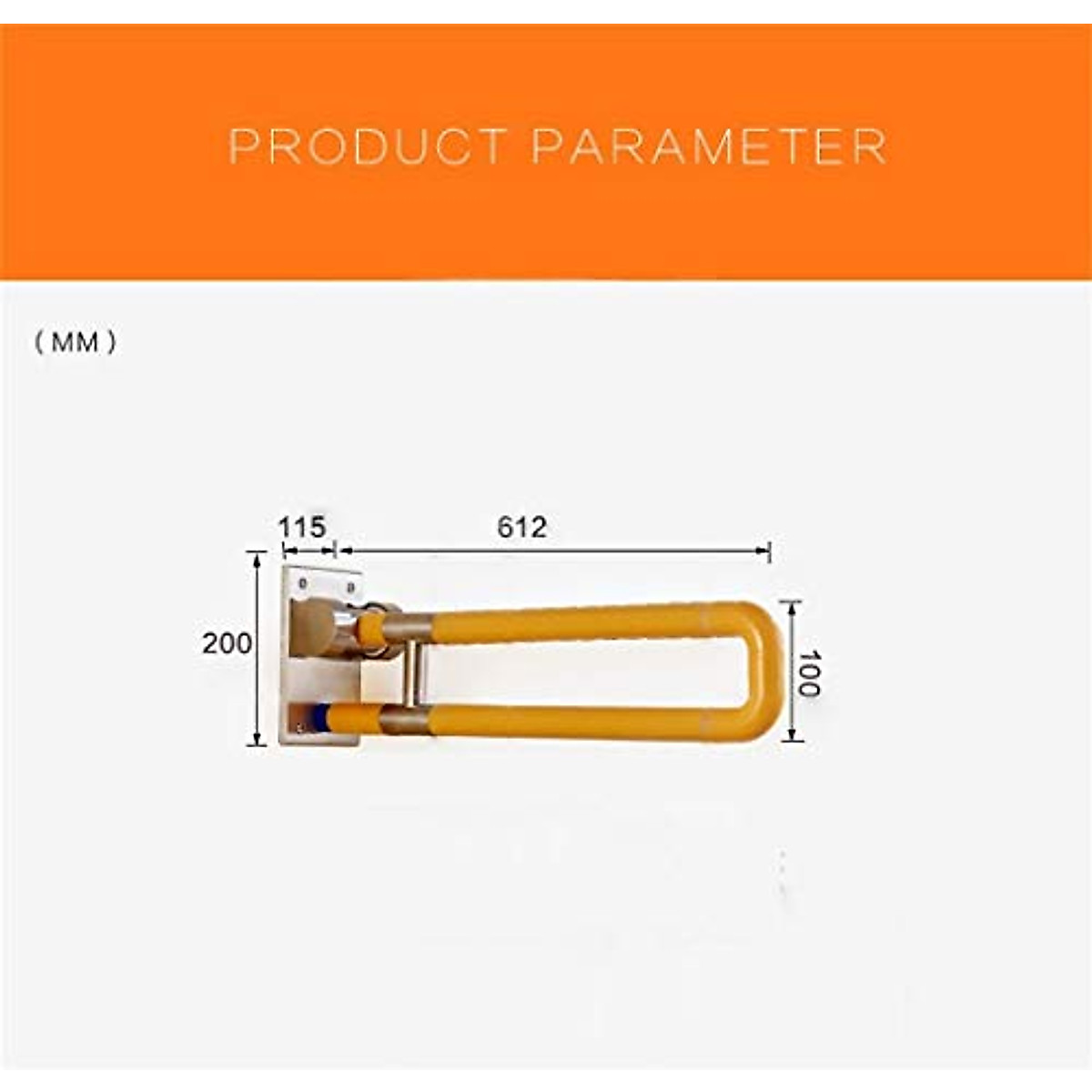 CRODY Folding Handicap Grab Bars Rails Toilet Handrails, Bathroom Grab Bar, Toilet Armrest, Wall-Mounted Straight Hair Towel Rack, Sturdy Stainless Steel Shower Safety Handle for Bathtub, Toilet, Bath