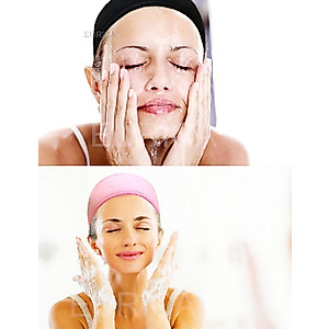 EUICAE Spa Headband Hair Wrap Sweat Headband Head Wrap Hair Towel Wrap Non-slip Stretchable Washable Makeup Headband for Face Wash Facial Treatment Sport Fits All White (Mixed color)