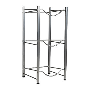 Mind Reader 5 Gallon Water Jug Stand, Water Bottle Holder, Water Cooler Stand, Rack, Metal, 13.5"L x 13.5"W x 28.75"H, Silver