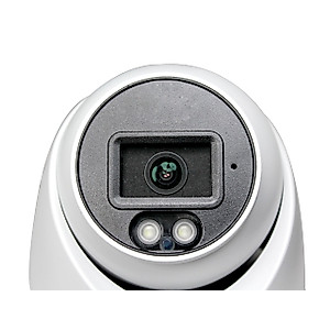 Sinis 8MP Security Analog Dome Camera,TVI/AHD/CVI/960H, 100ft IR/Colorfull Night Vision, IP67 Outdoor Waterrproof, 2.8mm Fixed Lens, White Turret Camera, Default 8MP TVI Output