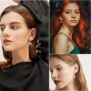 Sllaiss 925 Sterling Silver Celtic Knot Drop Earrings for Women Good Luck Irish Vintage Earrings Love Knot Round Dangle Earrings (Silver Tone)