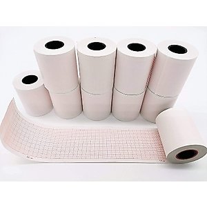 LongTeco 10 Rolls ECG Paper EKG Paper for ECG Machine 50mm x 20 Meters Fit for Edan SE-100, for CONTEC ECG80A and ECG-90A and ECG100G, for Biocare iE 101, and for LIFE PAK 20E, for Burdick EK10