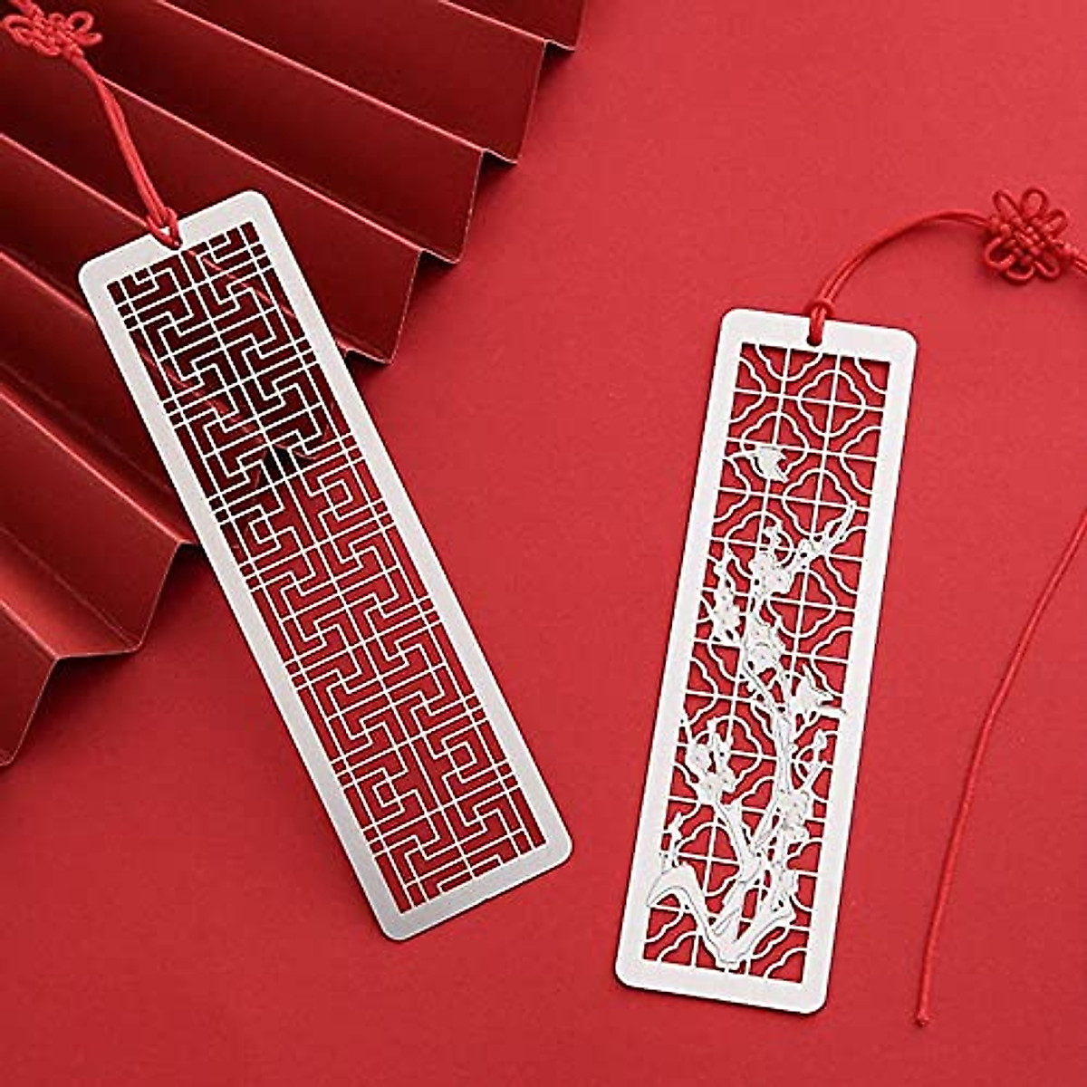 Houchu Metal Bookmarks Creative School Supplies Page Label Students Stationery Page Holder Learn Supplies Chinese Retro Style Book Page Marker(E)