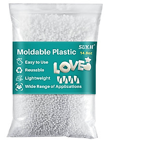Sukh 14.8oz Moldable Plastic Pellets - Thermoplastic Beads Polymorph Plastic Meltable Plastic Reusable Thermal Beads for Crafts,DIY,Cosplay,Temporarily Repair,Modeling,Halloween Vampire Teeth Fangs