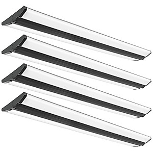 FAITHSAIL 4FT LED Wraparound Light Fixture Ceiling Mount, Ultra Slim 50W LED Garage Light Flush Mount, 4000K Neutral White, 5500 Lumens Office Light, Fluorescent Fixtures Replacement, 4 Pack