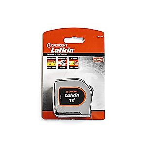 Crescent Lufkin 1/2 x 12' Chrome Case Yellow Clad Tape Measure - L912-02