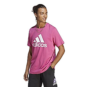 adidas Men's Essentials Single Jersey Big Logo T-Shirt, Semi Lucid Fuchsia, X-Large
