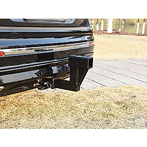 TOPTOW Trailer Hitch Extender Adapter with 6-inch Riser/Drop, 2" Receiver, 2-inch Solid Shank, 10000lbs Capacity, Anti-Rattle Bolt