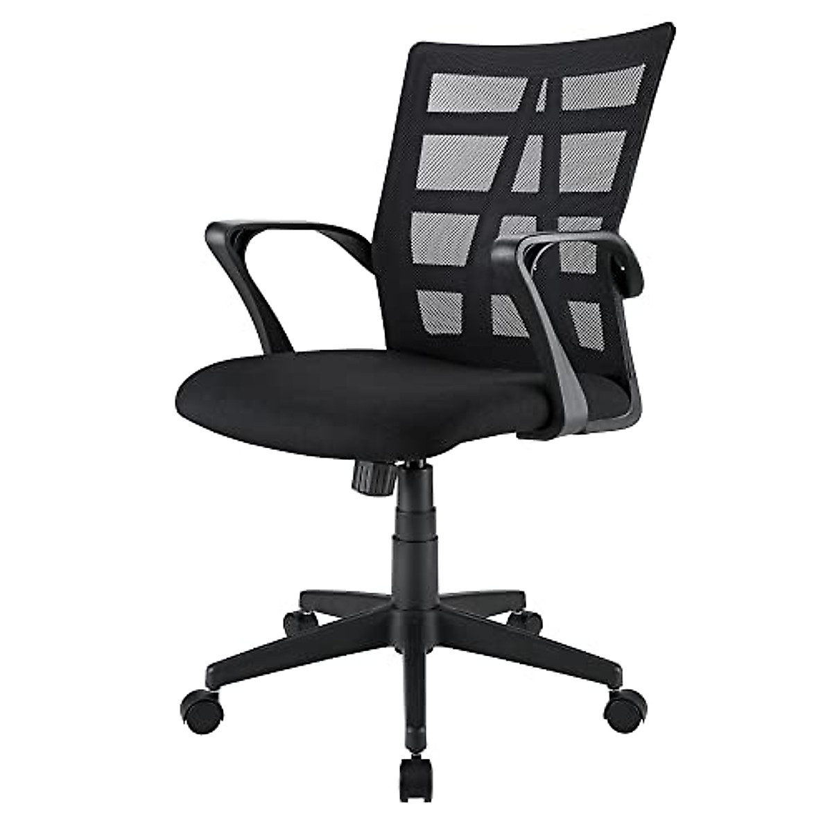 Realspace® Jaxby Mesh/Fabric Mid-Back Task Chair, Black