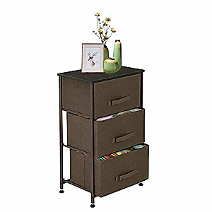 Nightstand Bedside Table Drawer Cabinet 29" 3 Fabric Drawers Bedroom Bedside Nightstand Table Wooden Cabinet Storage Drawer Storage Dresser Easy To Assemble With A Simple Structure Storage Tower Dress