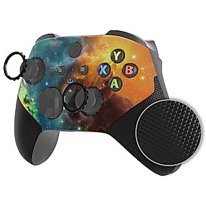 eXtremeRate ASR Version Redesigned Shell for Xbox Core Wireless Controller - Performance Rubberized Grip, Anti Sticks Rubbing Ring - Custom Faceplate for Xbox Series X & S - Orange Star Universe