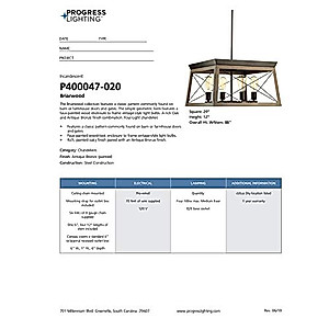 Briarwood Collection 4-Light Coastal Chandelier Light Antique Bronze