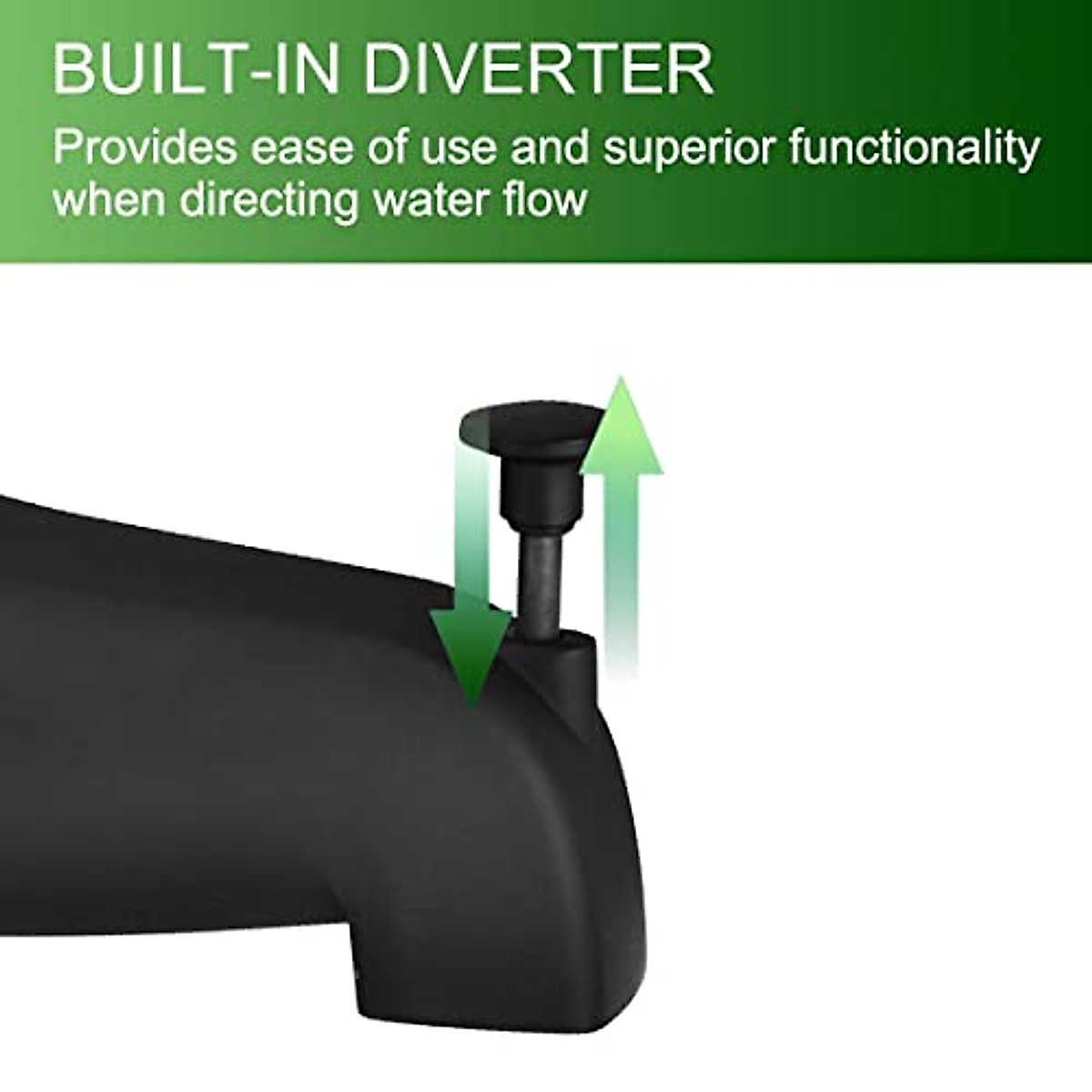 Bathtub Faucets Bath Tub Tube Spout Spicket Slip FIT Wall Mount Bathroom Faucet with Pull Up Diverter Matte Black