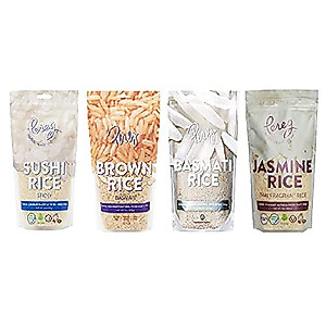 Sushi Rice (16 oz) - White Sticky Short Grain - Vegan, Non-GMO, made in USA - Sushi, Rice Ball, and everyday Japanese dishes - Resealable Packaging