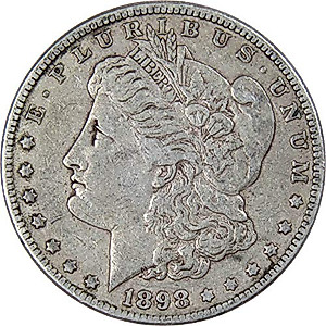 1898 Morgan Dollar VF Very Fine 90% Silver $1 US Coin Collectible