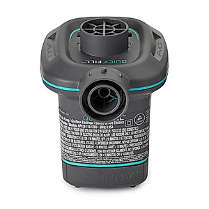 INTEX 66639E QuickFill 120 Volt AC Electric Pump: Inflates and Deflates Air Mattresses – Includes 3 Interrconnecting Nozzles – Compact Design – 650 L/Min Air Flow – Indoor Use