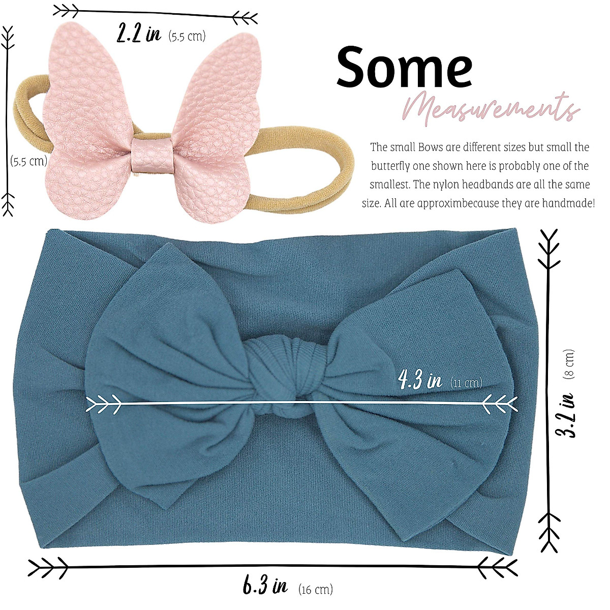 DiaperSquad's Baby Girl Bow Headbands Newborn Infant Toddler 20-pack Hairbands and Bows Child Hair Accessories