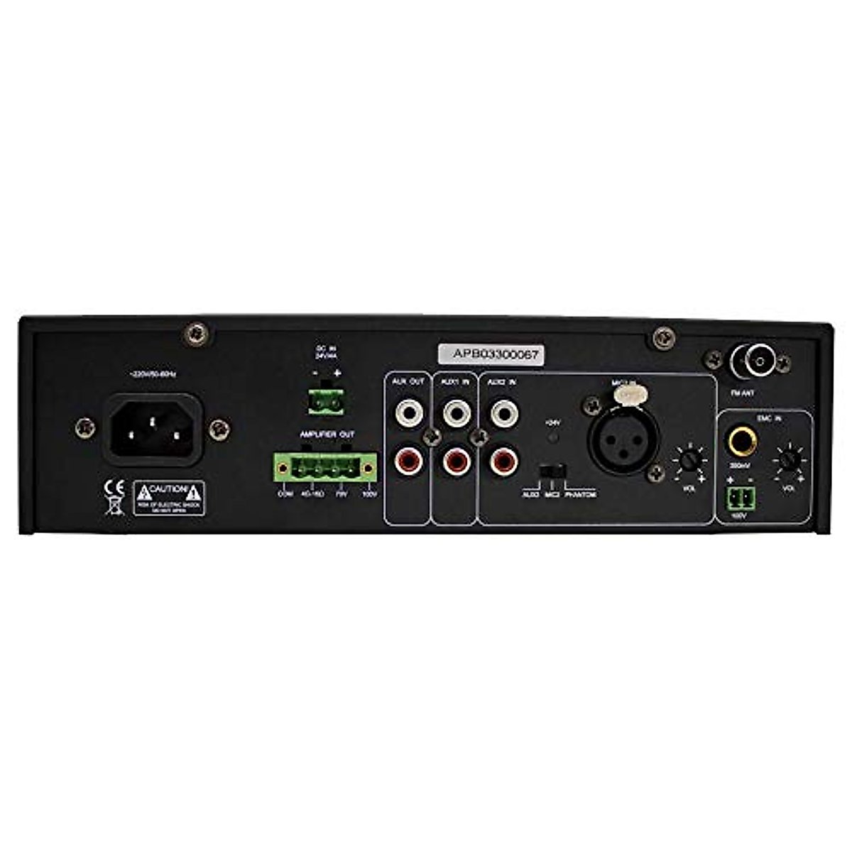 Alfatron 60W-UB Compact Mixer Amplifier with Bluetooth, On Board Tuner, Built-in USB MP3 Player, & Front Panel Mic Input, 60W at 70/100V, Perfect for Classrooms & Shops