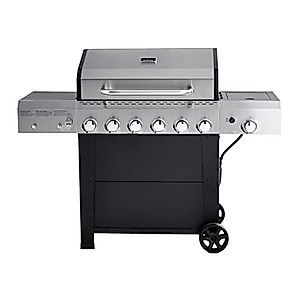 Amazon Basics Freestanding Gas Grill with Side Burner, 6 Burner (66,000 BTU)