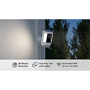 Introducing Ring Spotlight Cam Pro, Plug-In | 3D Motion Detection, Two-Way Talk with Audio+, and Dual-Band Wifi (2022 release) - White