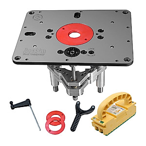 JessEm 02310 Rout-R-Lift II Router Lift for 3-1/2'' Diameter Motors with GRR-RIPPER2 Go Push Block (2 Items)