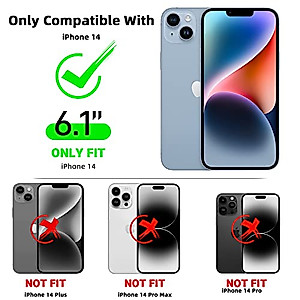 iMangoo for iPhone 14 Case Wallet Credit Card Holder Slots Kickstand, iPhone 13 Flip Cases PU Leather Cash Pocket for Men Women Double Magnet Clasp Protective Phone Cover for iPhone 14 13 6.1" Blue