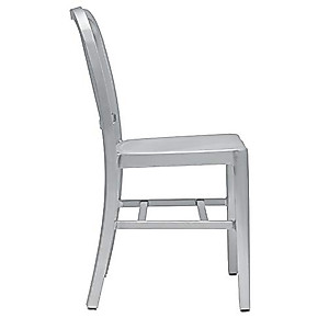 Laura Davidson Furniture Set of 2 Bryant Side Chairs for Dining & Office- Commercial Grade and Lightweight with Arm Rest, Made of Aluminum, Aluminum