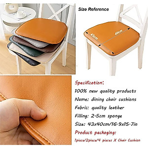 Waterproof Leather Dining Chair Cushion Thick Horseshoe Anti-Skid Leather Removable and Washable Four Seasons Chair Seat Pad Cushions Pads Kitchen Dining Room Garden Chair Pad ( Color : Dark Green , S