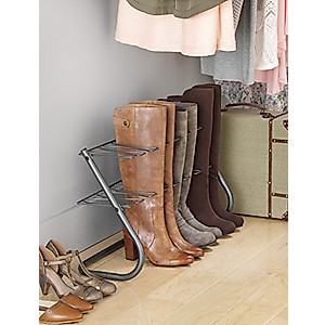 Whitmor 6905-5739 Gunmetal 4-Pair Boot Stand