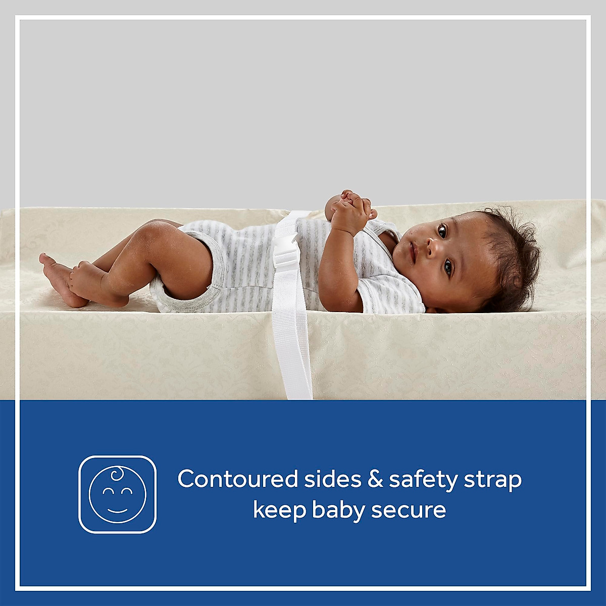 Sealy Baby Waterproof 2-Sided Contoured Baby Diaper Changing Pad for Dresser or Changing Table, 32 x 16 - White