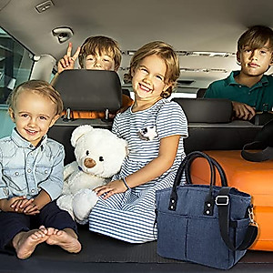 Insulated Lunch Bag Box Tote, 11L Large insulated cooler bag lunch box Reusable Lunch Bag with Adjustable Shoulder Strap for Women&Men Work Picnic(Blue)