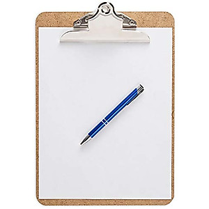 Letter Size Clipboard with Butterfly Clip (Pack of 10) - 9'' x 12.5'' Large Wood Clipboards for Classroom, Clipboards for Kids | Hardboard for Office, College, Teacher & Back to School Supplies