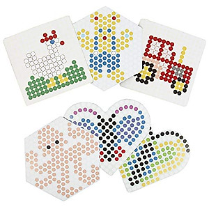 2,000 Piece XL Giant Biggie Fuse Bead Kit- Immediate Shipping, 3 XL Pegboards, 13 Colors, 6 Unique Templates,Melt Ironing Paper and Case- Works with Perler, Pixel Art Craft Project, Kids Holiday Party