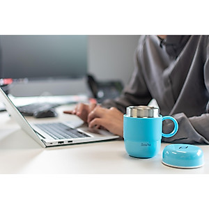 DrinkPod LGB-280B Vacuum Insulated Travel Mug, Stainless Steel, Blue, 280ml