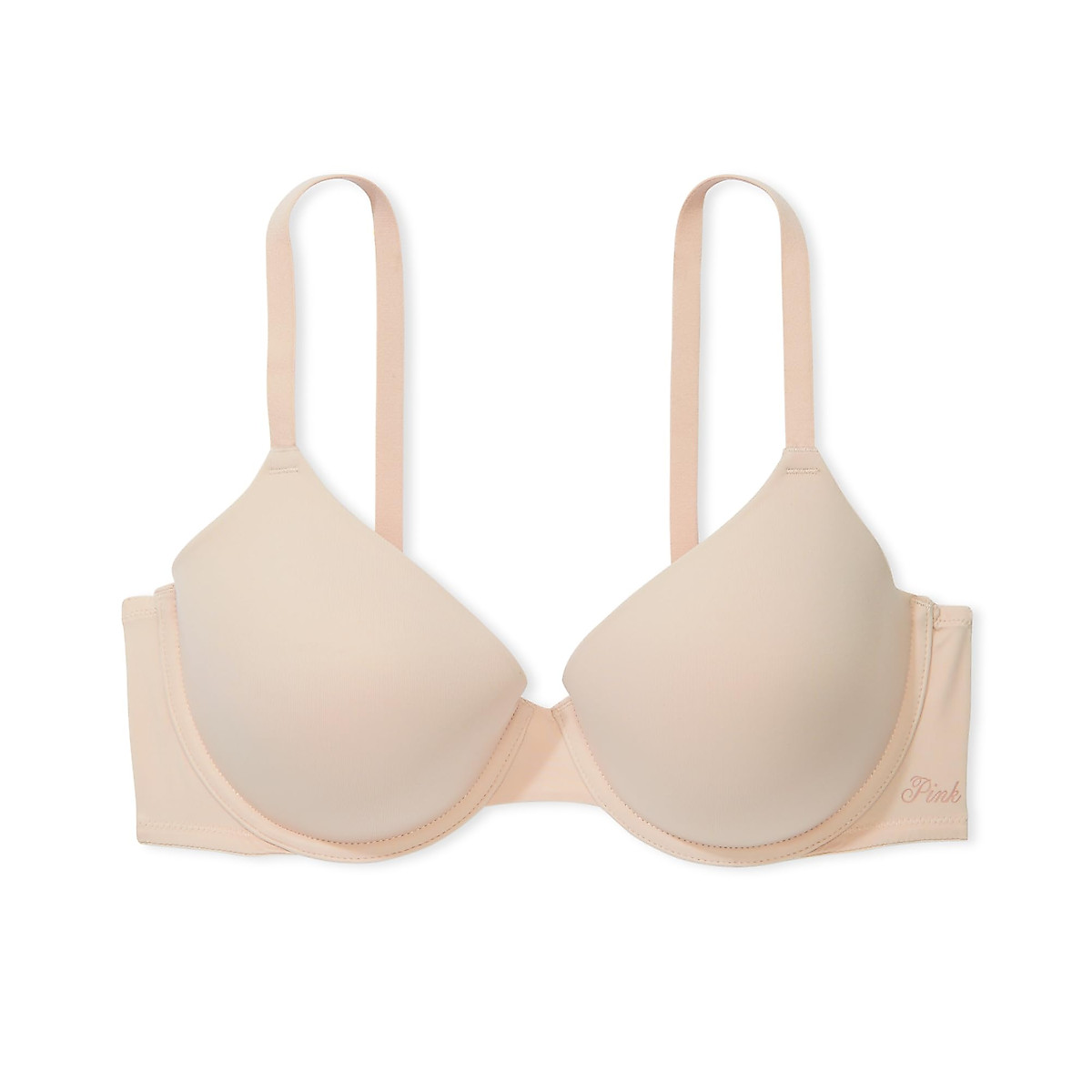 Victoria's Secret Pink Wear Everywhere T-Shirt Bra, Lightly Lined, Smooth, Bras for Women, Beige (36D)