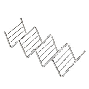 Restaurantware 7.1 Inch x 2.5 Inch Taco Stand 1 Rectangle Taco Rank - Fits 4 Tacos Reversible Silver Stainless Steel Taco Holder Dishwasher Safe For Hard Or Soft Shells