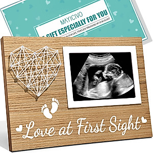 New Mom Gifts Baby Ultrasound Picture Frame Sonogram Keepsake Frame, Mothers Day Pregnancy Gifts for First Time Mom Dad, Pregnancy Announcements Gender Reveal Baby Shower Gifts Nursery Decor-4x6 Photo