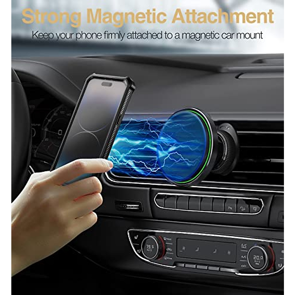 Dexnor Magnetic Case for iPhone 14 Pro Max, Compatible with MagSafe, [Built in Screen Protector and Kickstand] Full-Body Heavy Duty Case Protective Cover for iPhone 14 Pro Max 6.7 Inch, Black