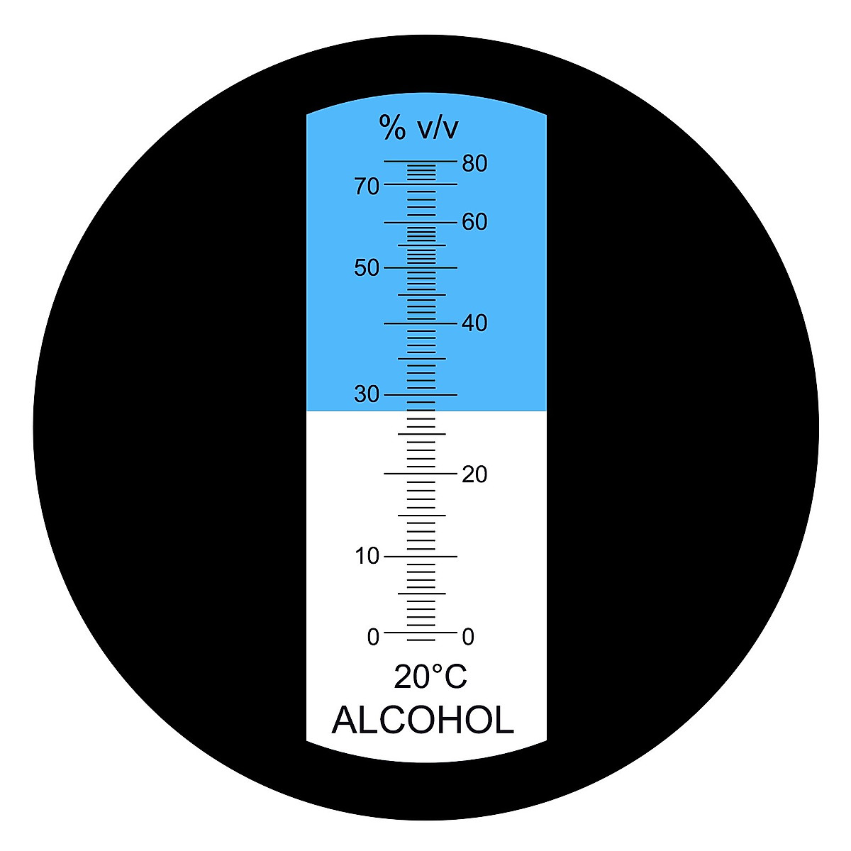 Alcohol Refractometer with ATC 0~80% VOL Volume, Optical Handheld Concentration Tester Meter for Distilled Beverages Making Homebrew